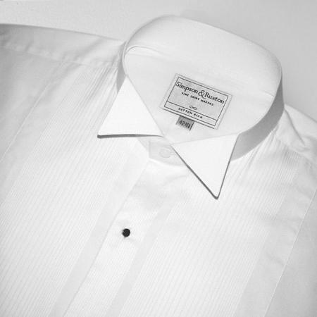 WING COLLAR WHITE MARCELLA DRESS SHIRT - Cain of Heswall