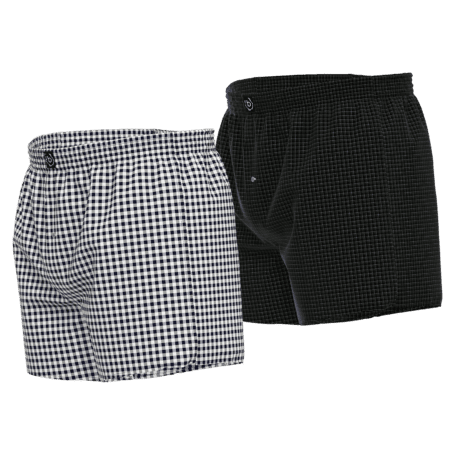 50194.934 CHECK BOXER SHORTS - BLACK - Cain of Heswall