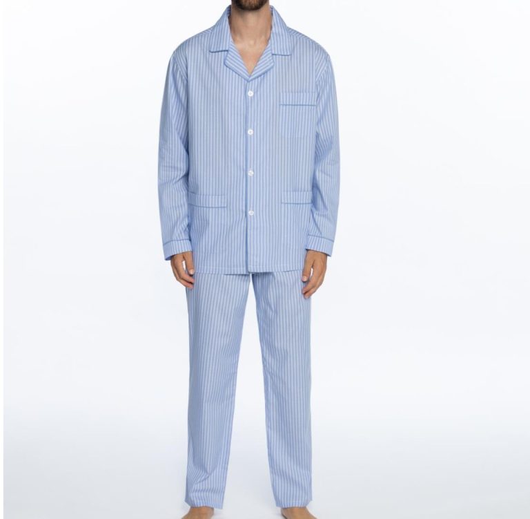 PYJAMAS COTTON STRIPE - BLUE - Cain of Heswall